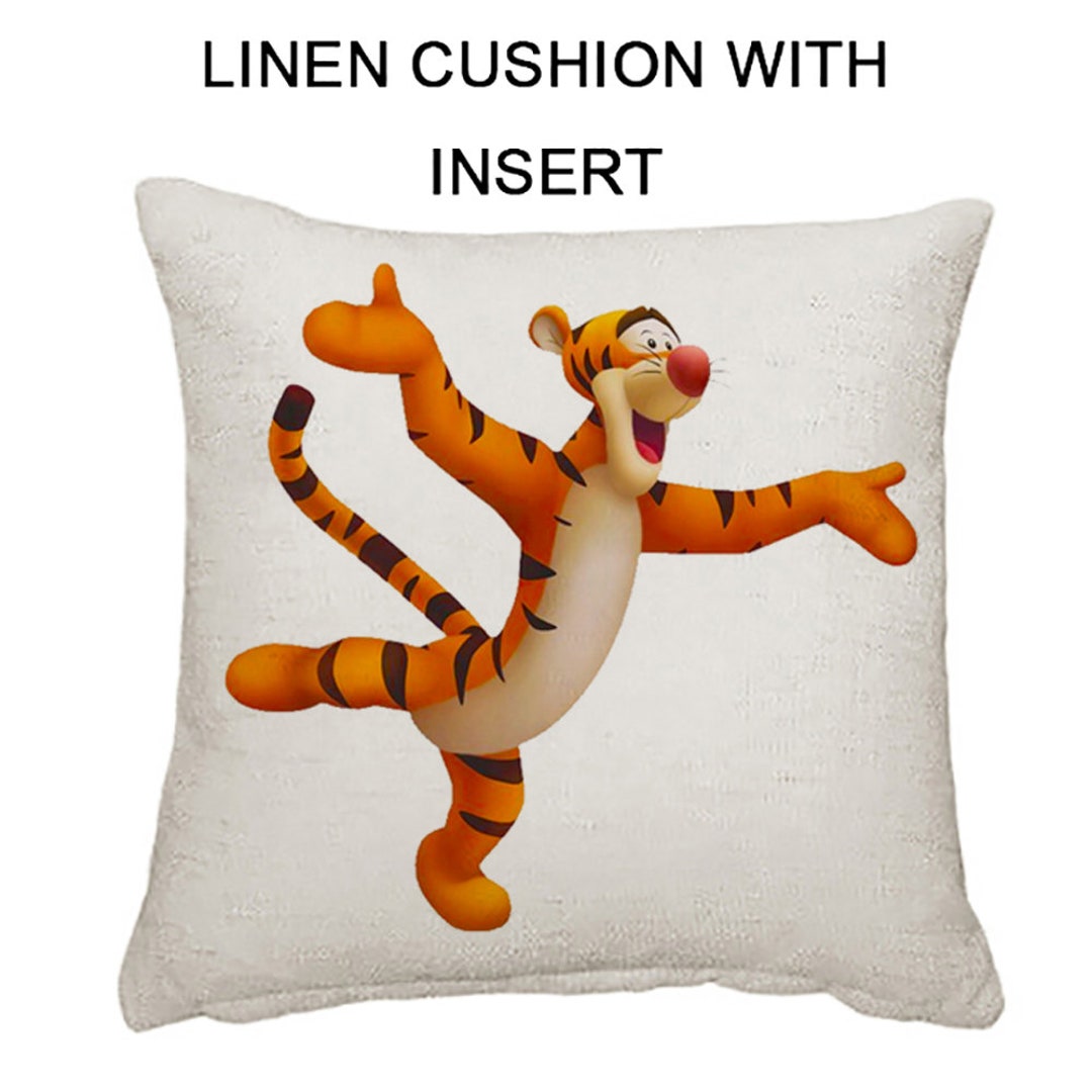Tigger Winnie the Pooh Cartoon Themed Throw Pillow Linen Cushion Insert ...
