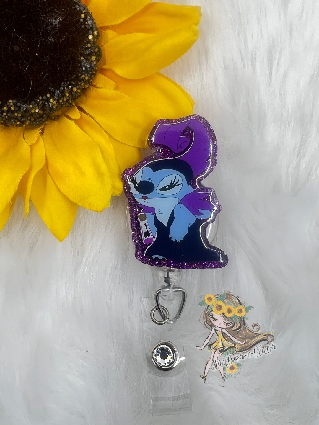 Yzma Blue Alien-stitch Badge Reel-badge Reelteacher/nurse/medical Badge ...