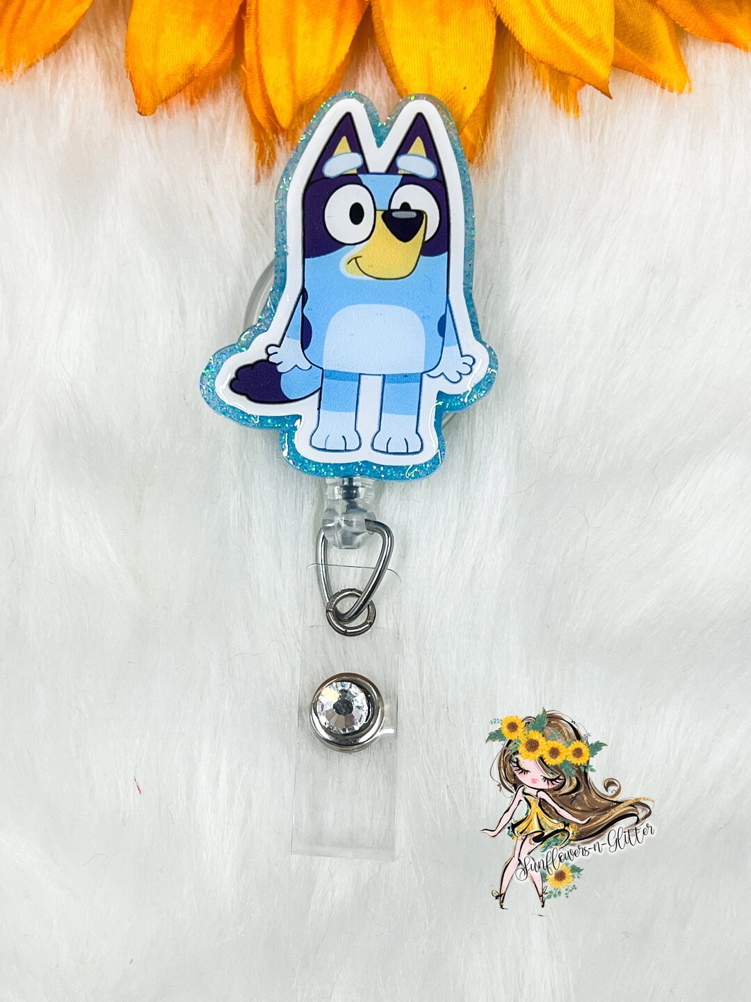 Bluey Badge Reel-bluey & Bingo-blue Heeler Character Dogs Disney Badge ...