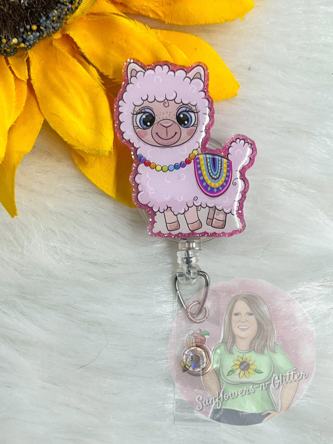 Cute Little Llama-alpaca cartoon Baby Llama/alpaca-medical Badge Reel ...