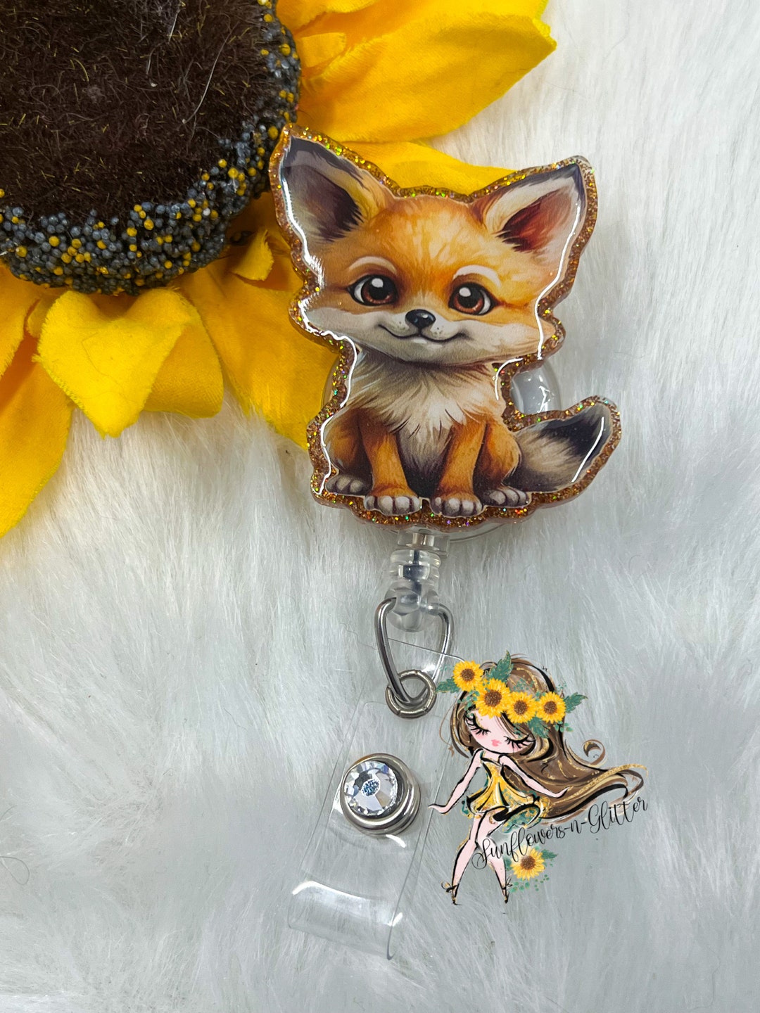 Cute Fox Badge Reel-teacher/educator/medical Badge Reel - Etsy