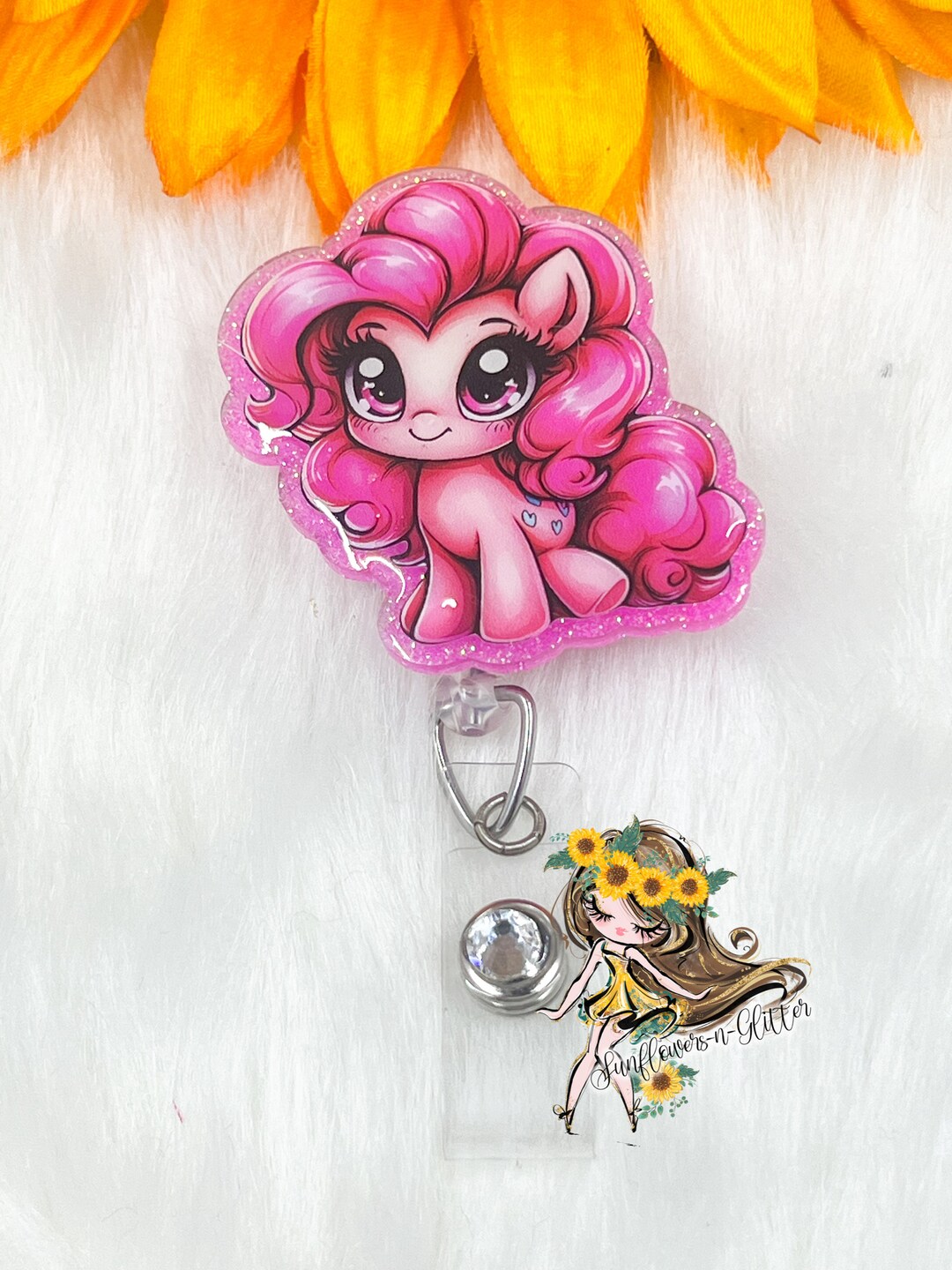 Pinkie Pie Pony Cartoon Badge Reel-teacher/medical/secretary Badge Reel ...