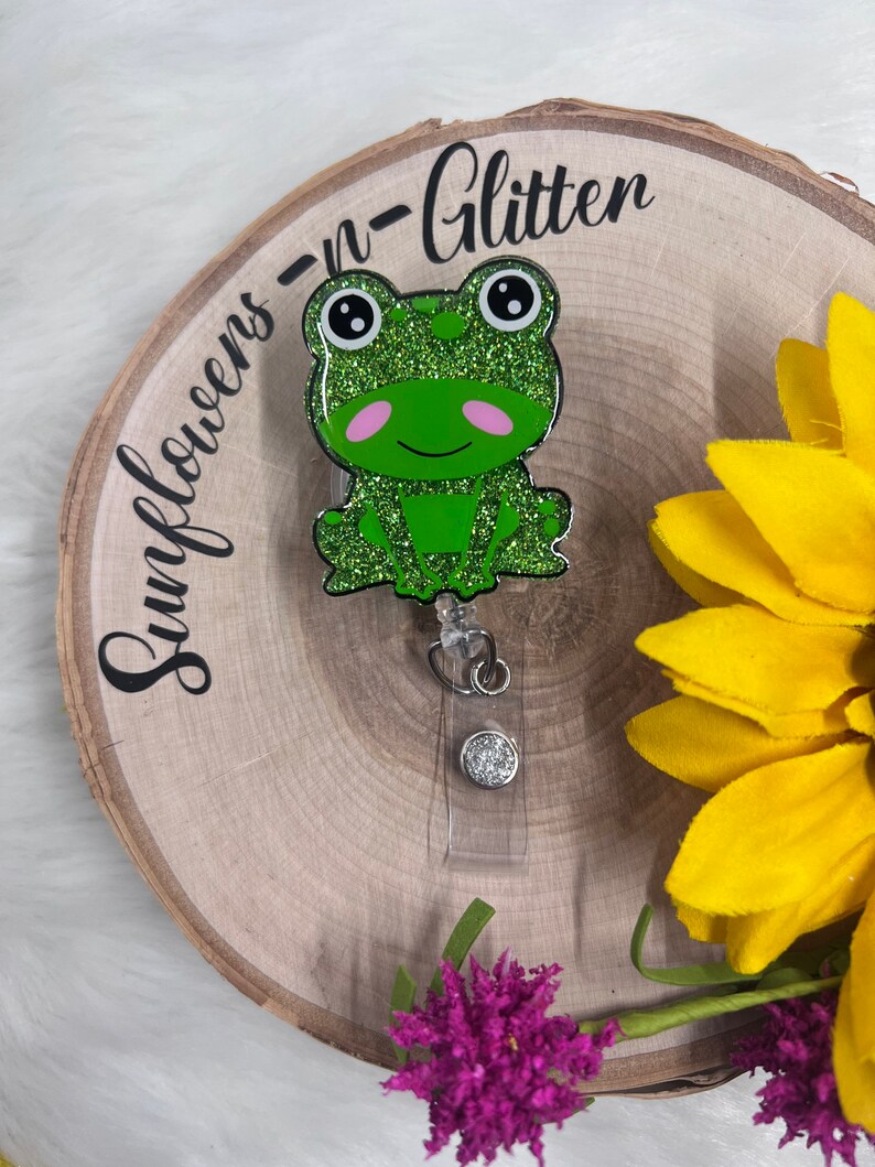 Cute Frog Badge Reel-spring Badge Reel-teacher/nurse/secretary - Etsy
