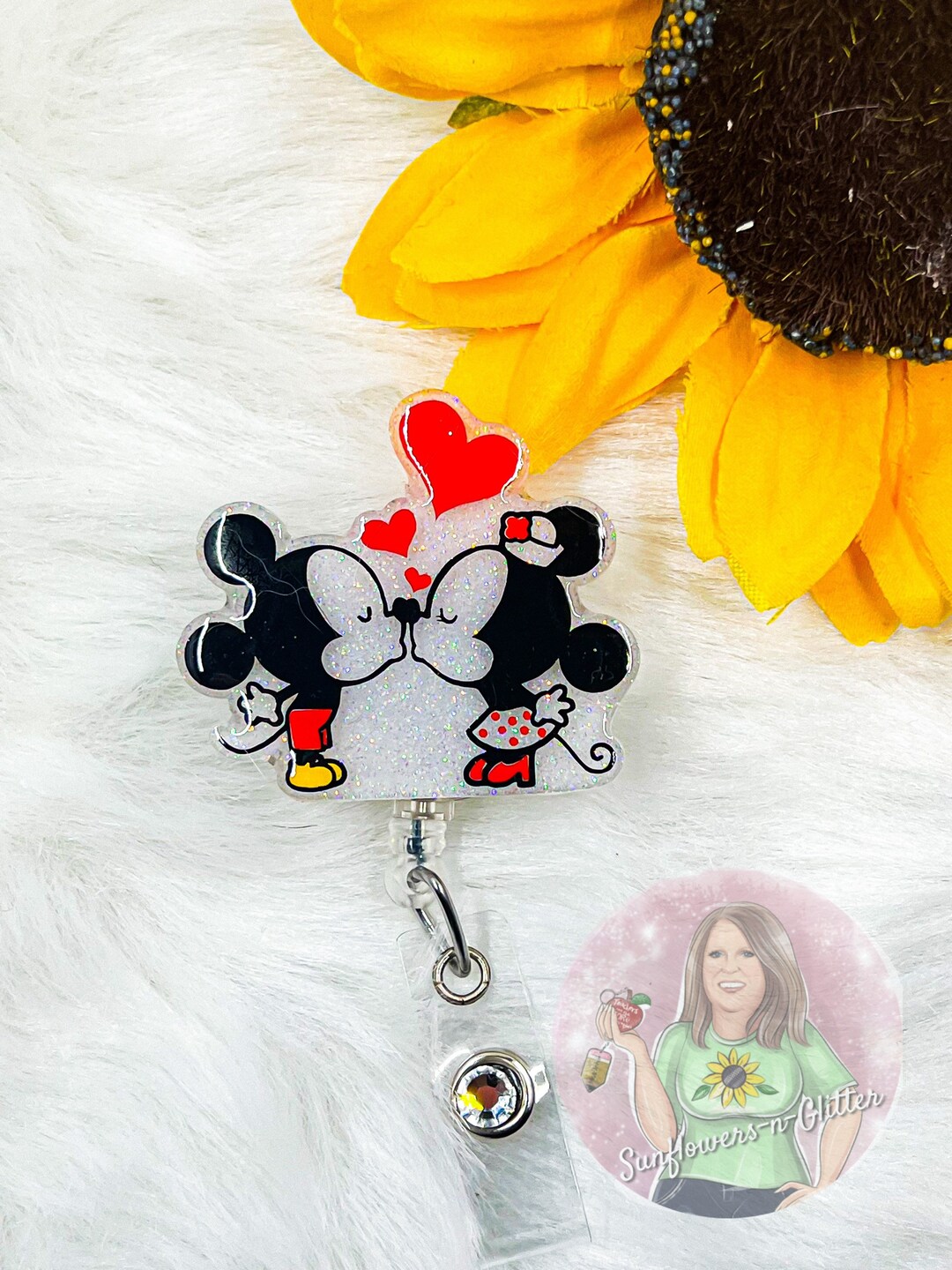 Minnie and Mickey Mouse in Love Badge Reel-teacher/educator/medical ...