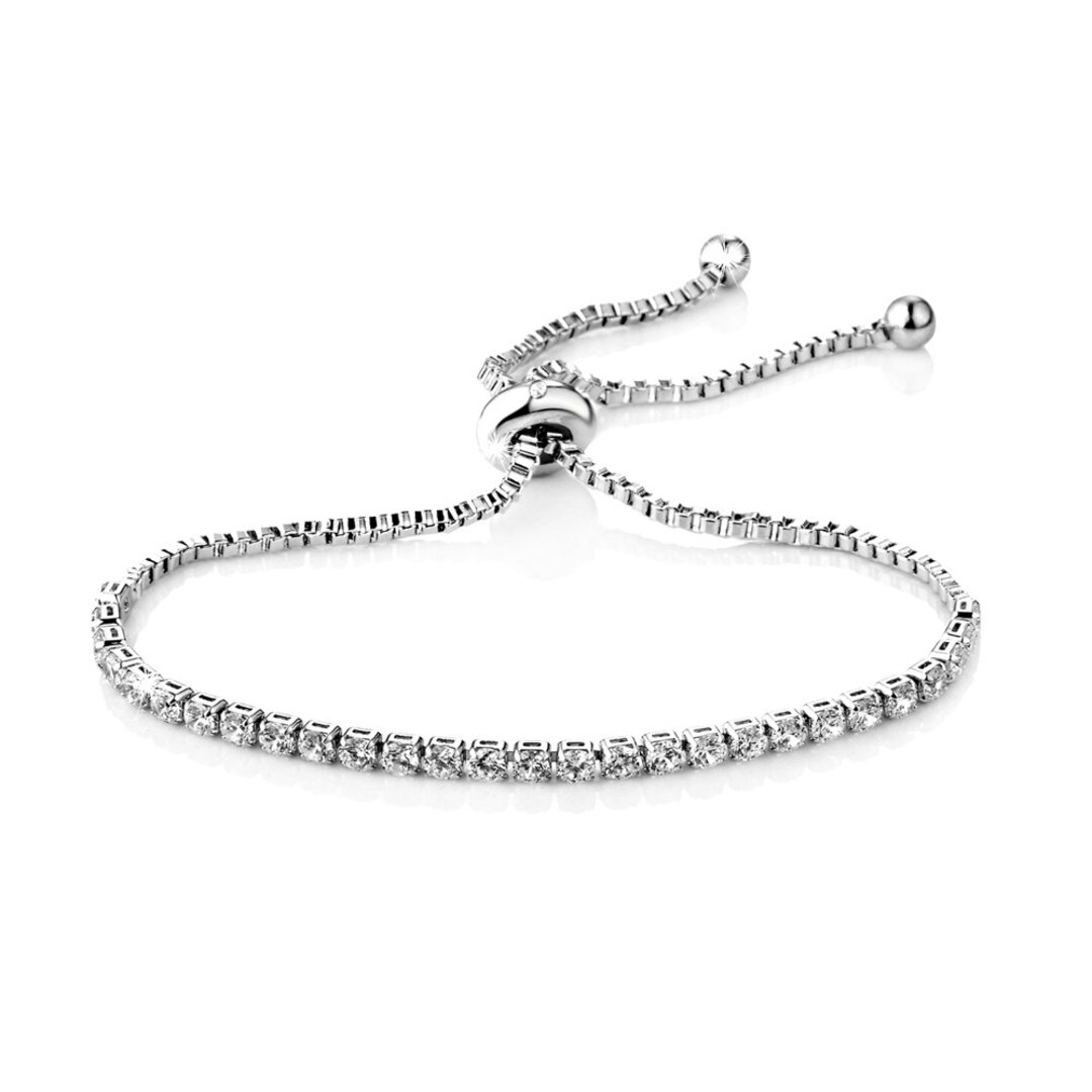Solitaire Friendship Bracelet Crafted in Silver With Swarovski Crystals ...