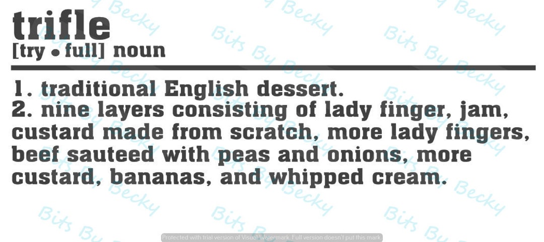 Trifle Definition SVG - Etsy