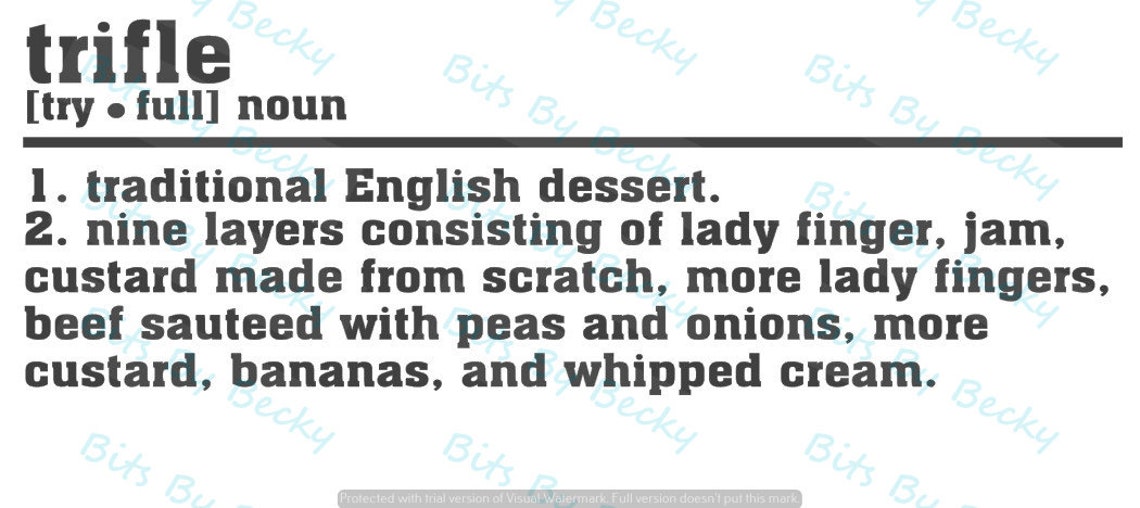 Trifle Definition SVG - Etsy