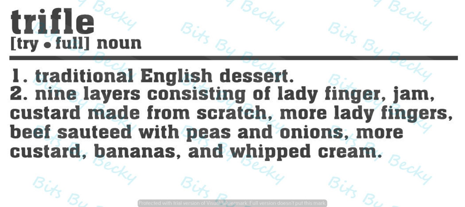 Trifle Definition SVG - Etsy