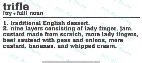 Trifle Definition SVG | Etsy