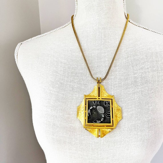 70's Vintage Luca Razza Runway Cancer Zodiac Necklace - Etsy