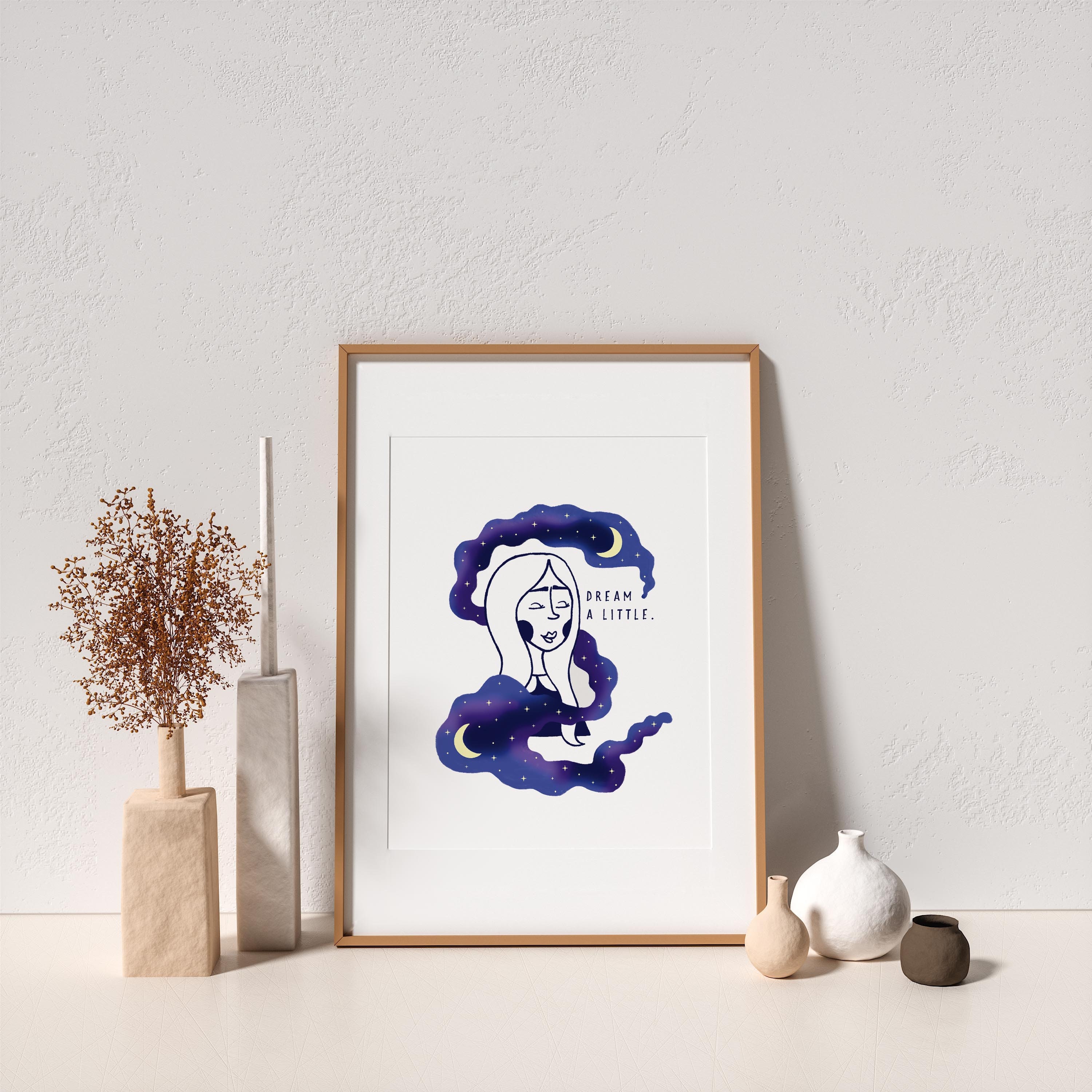 Spacey Art Celestial Art Mental Health Art Moon Child Dreamer Girl Room ...