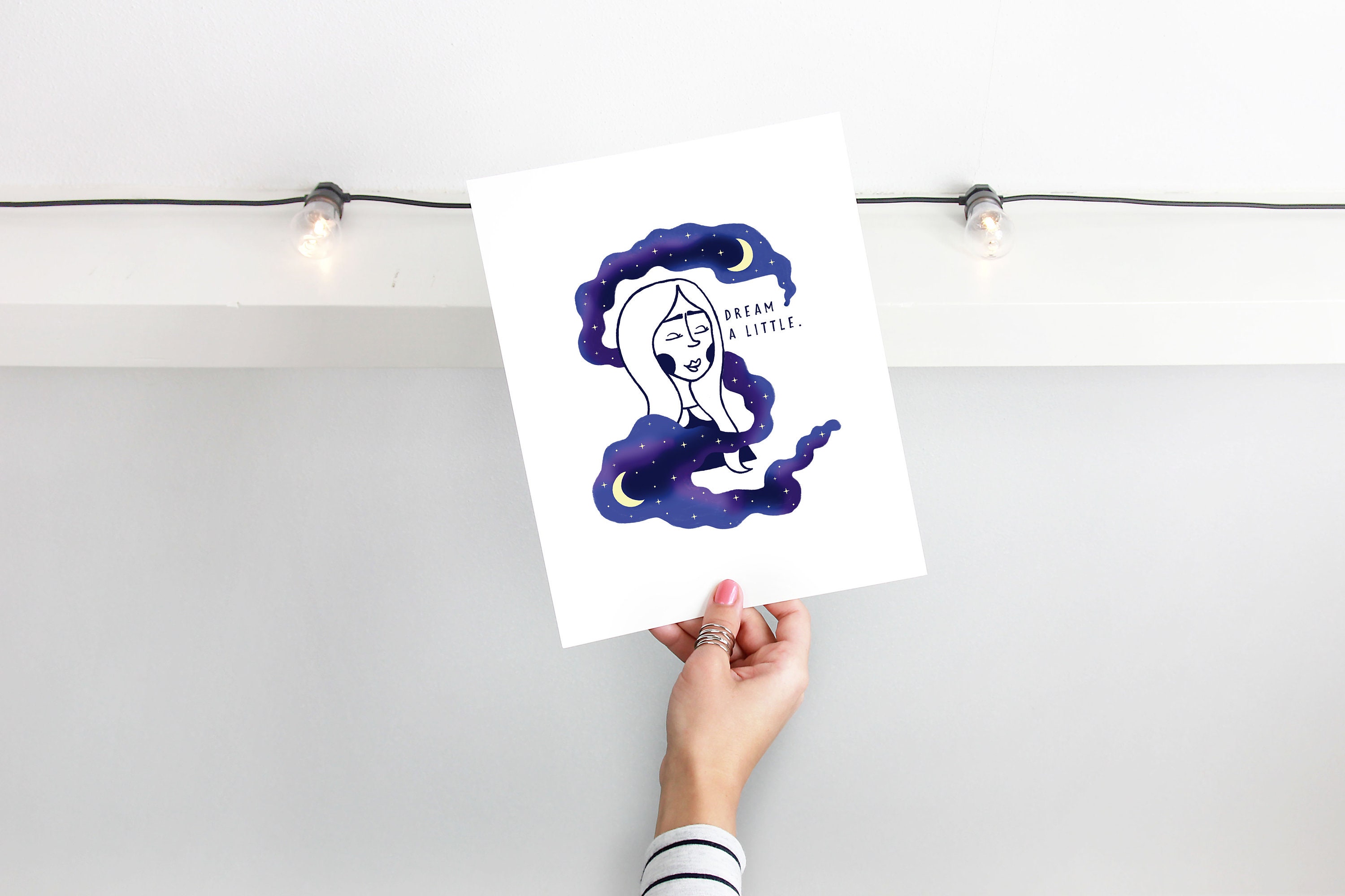 Spacey Art Celestial Art Mental Health Art Moon Child Dreamer Girl Room ...
