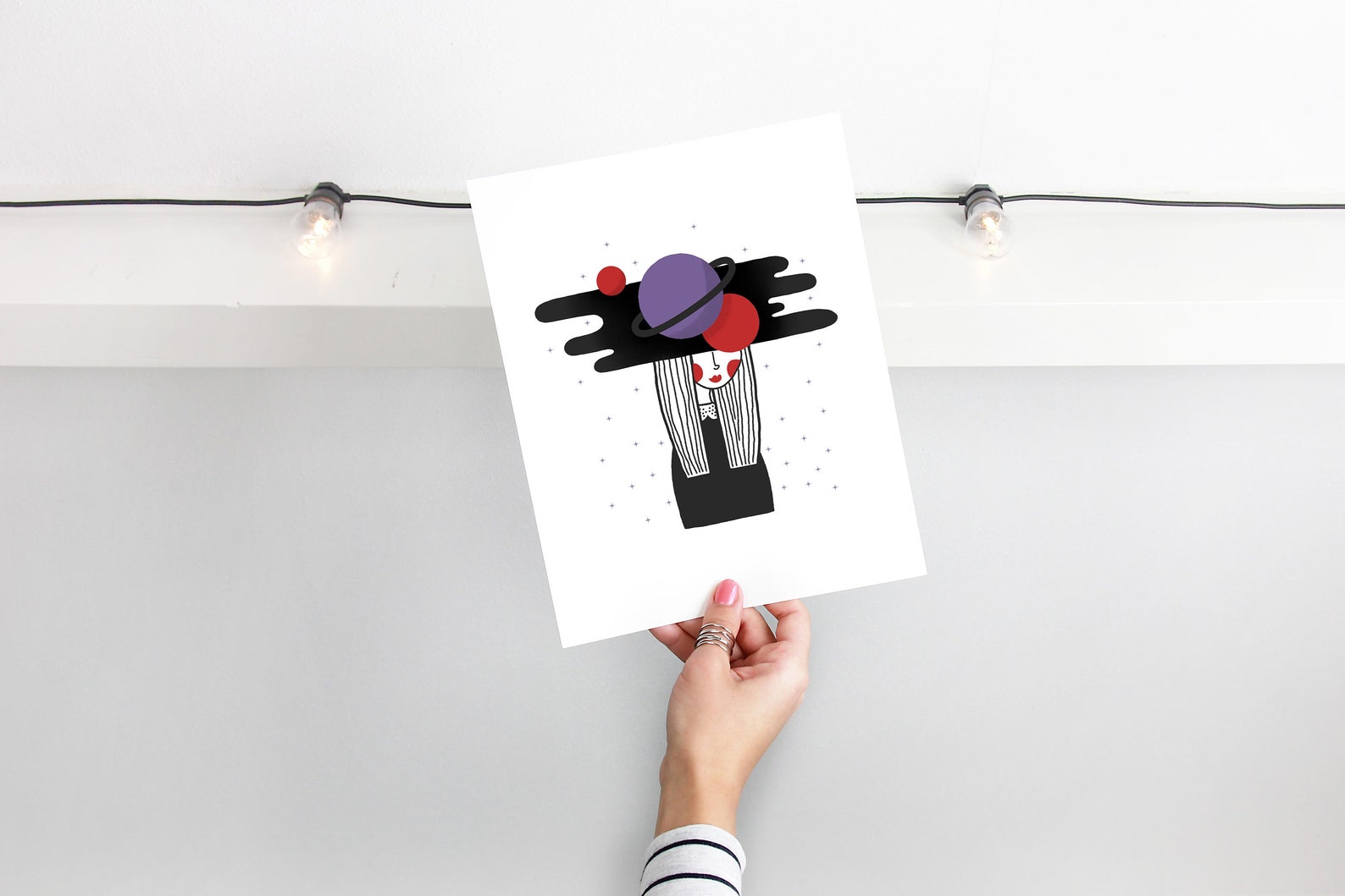 Spaced Out Wall Art Print | Spacey Art | Mental Health Art | Awkward ...