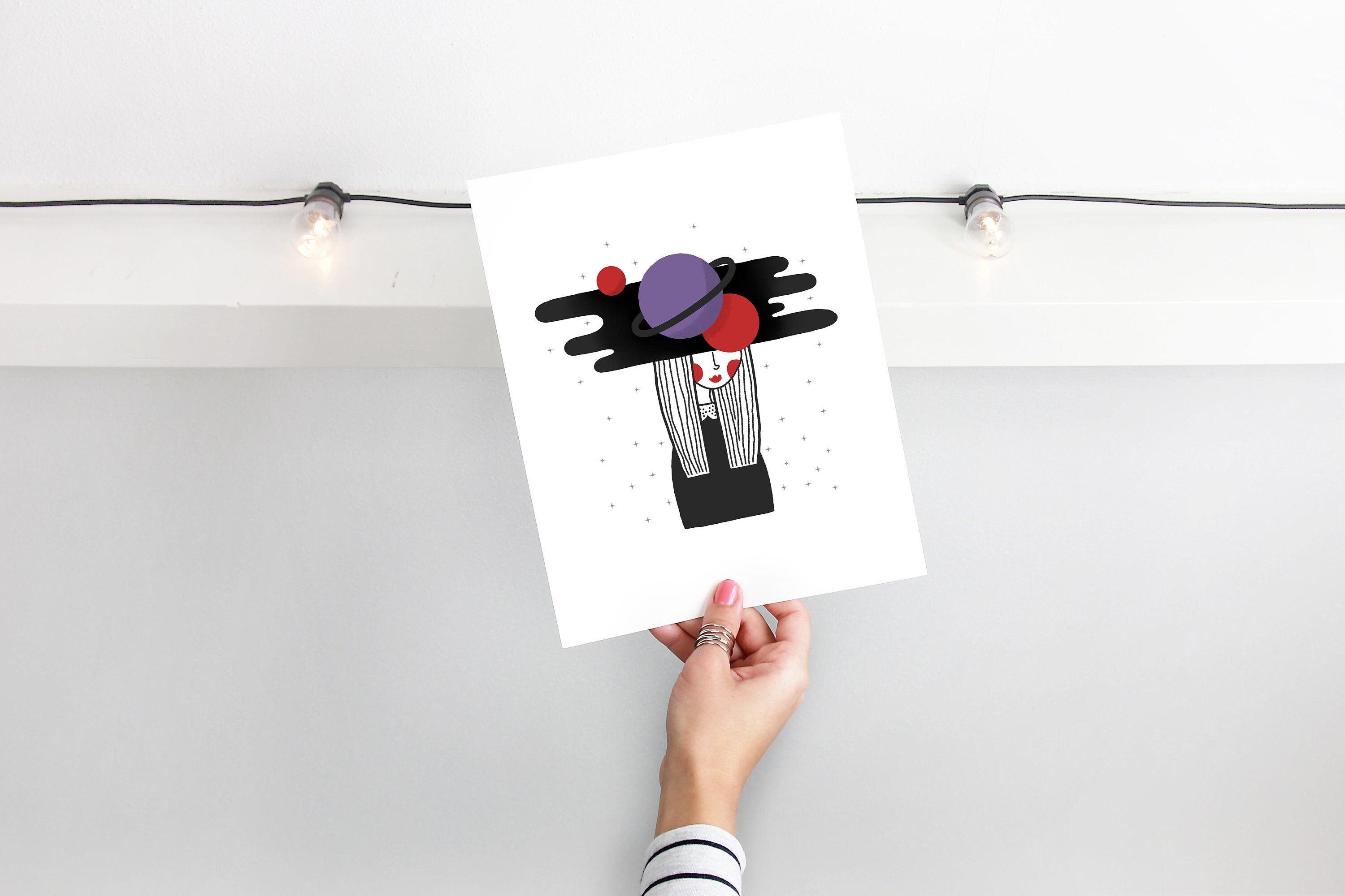 Spaced Out Wall Art Print | Spacey Art | Mental Health Art | Awkward ...