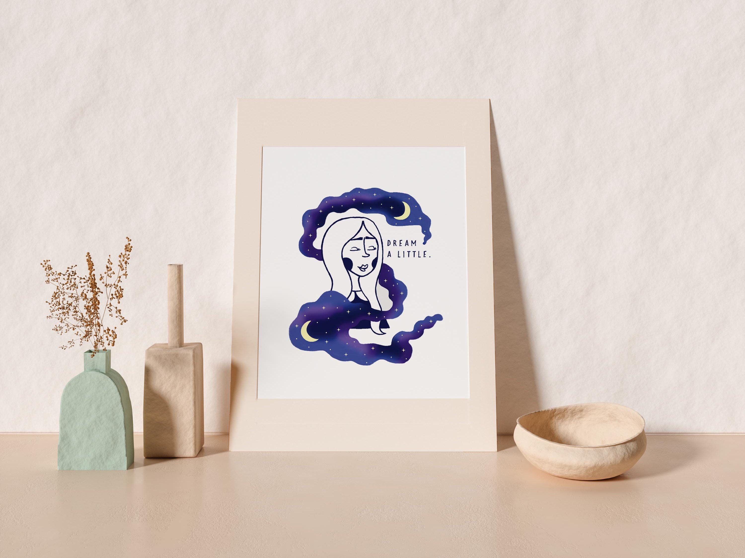 Spacey Art Celestial Art Mental Health Art Moon Child Dreamer Girl Room ...