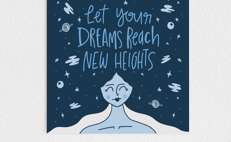 Dream New Heights | Encouraging Wall Art | Encouraging Quote | Female ...