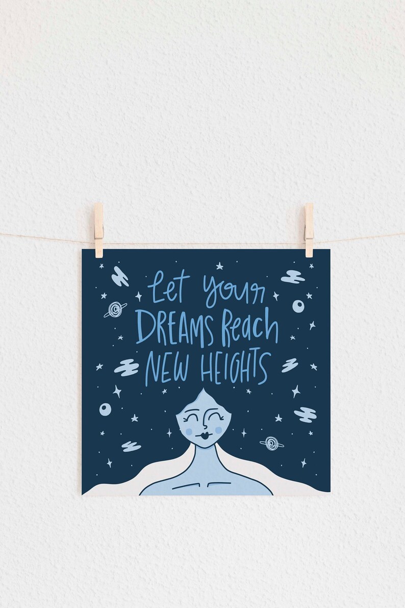 Dream New Heights | Encouraging Wall Art | Encouraging Quote | Female ...