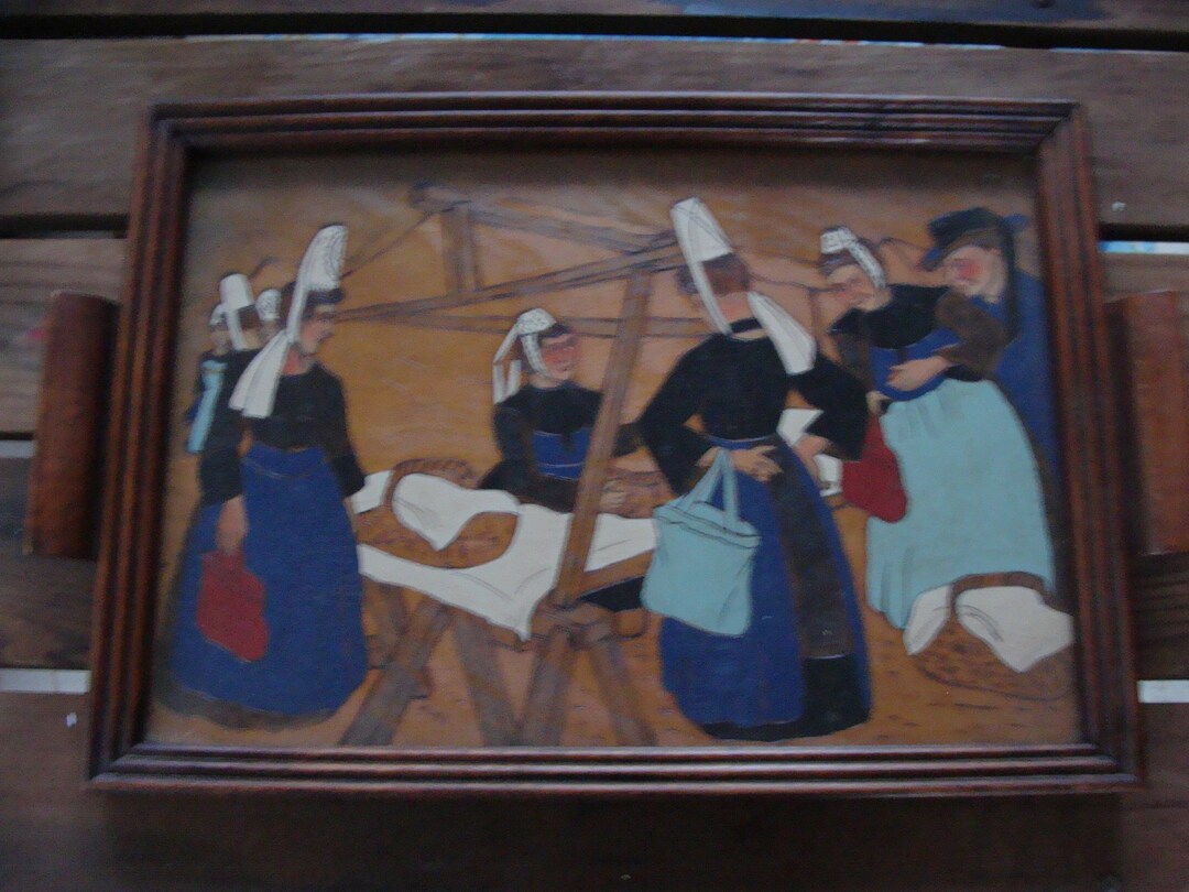 Antique Flemish Pyrography Folk Art 1900s Wooden Tray - Etsy