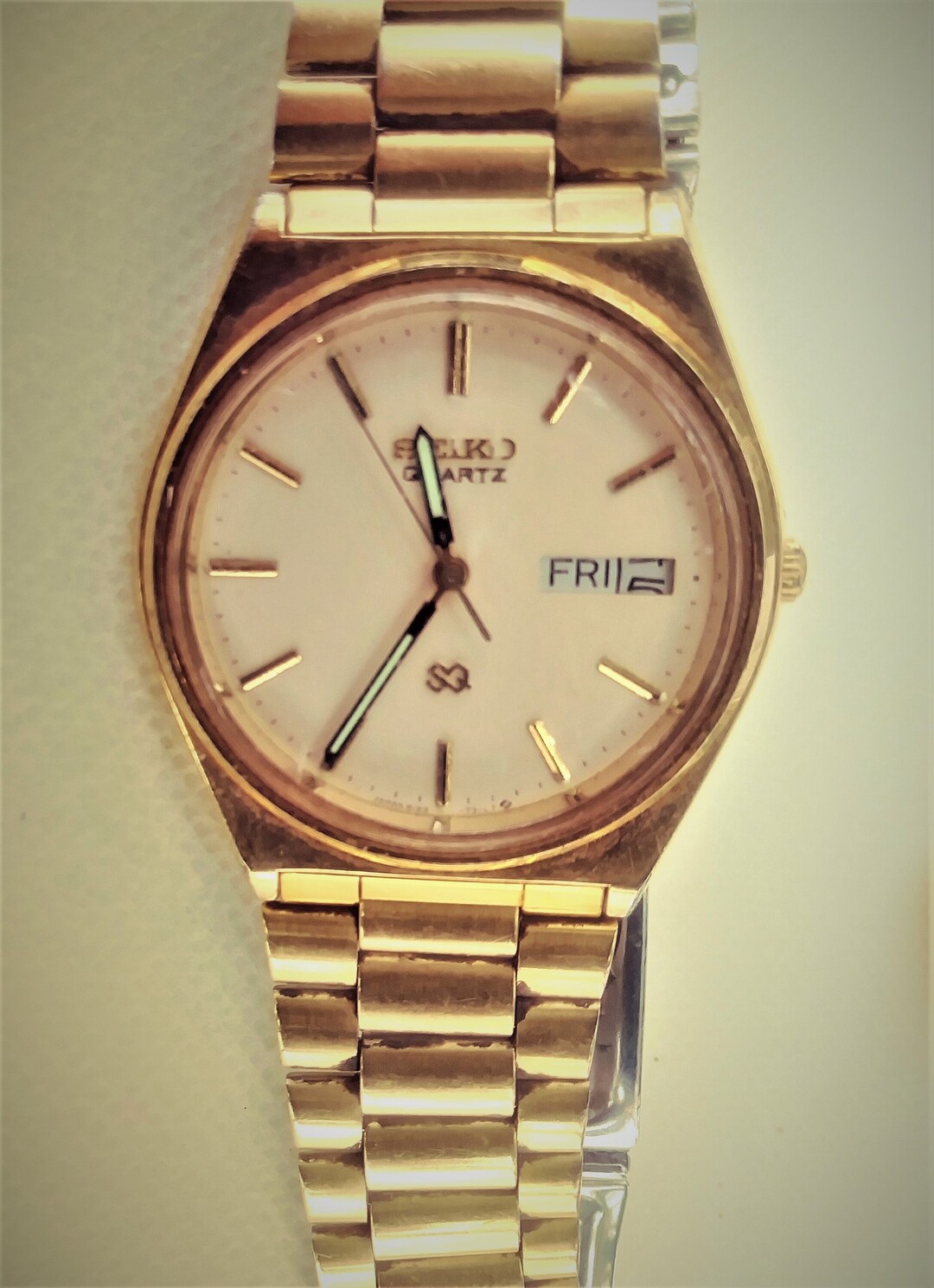 Vintage Seiko SQ Gold Tone Day/date Watch 8123-7239 - Etsy