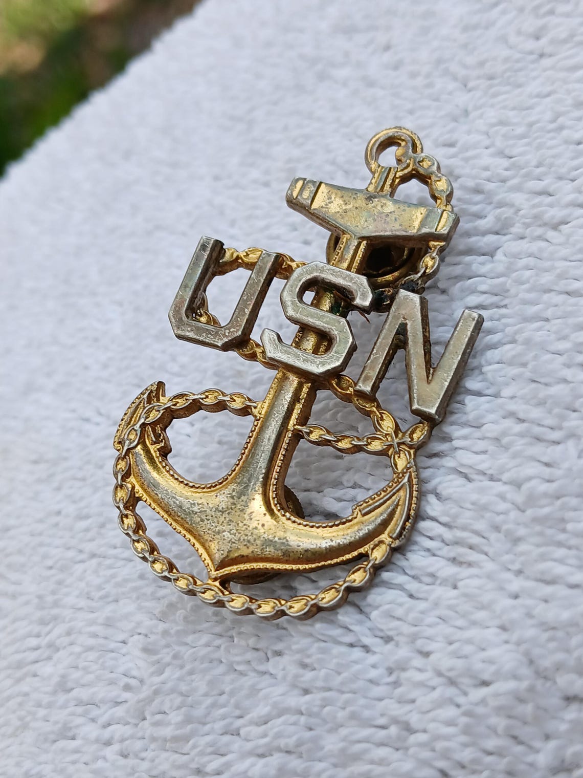 U S Navy CPO Fouled Anchor Sterling Silver and Gold Hat Insignia Pin - Etsy