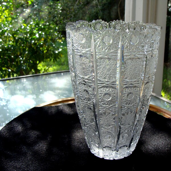 Cut Glass Vase - Etsy