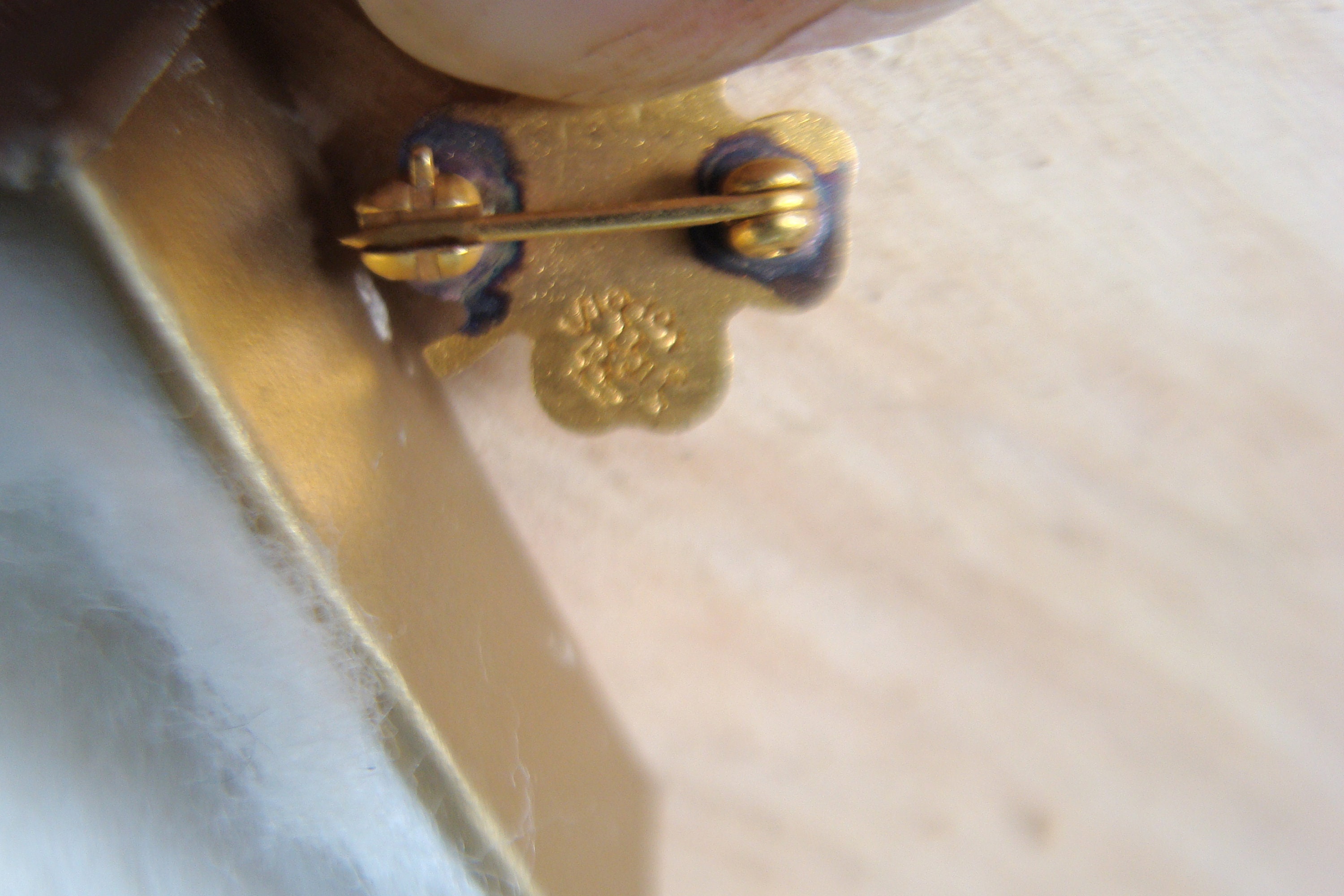 Pair 4 H Clover Pins Marked V10 10K One With Pearl in Box - Etsy