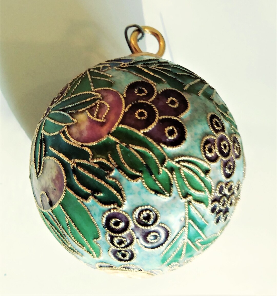 Beautiful Light Blue/gold/pink Vintage Cloisonne Ornament - Etsy
