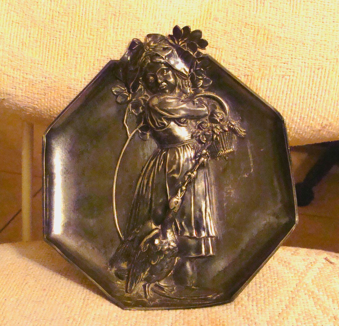 Antique Pewter Plaque 3D Design - Etsy