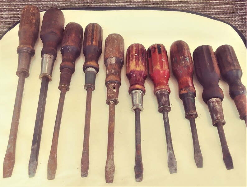 Antique Wood Handle Screwdrivers Lot of 10 - Etsy