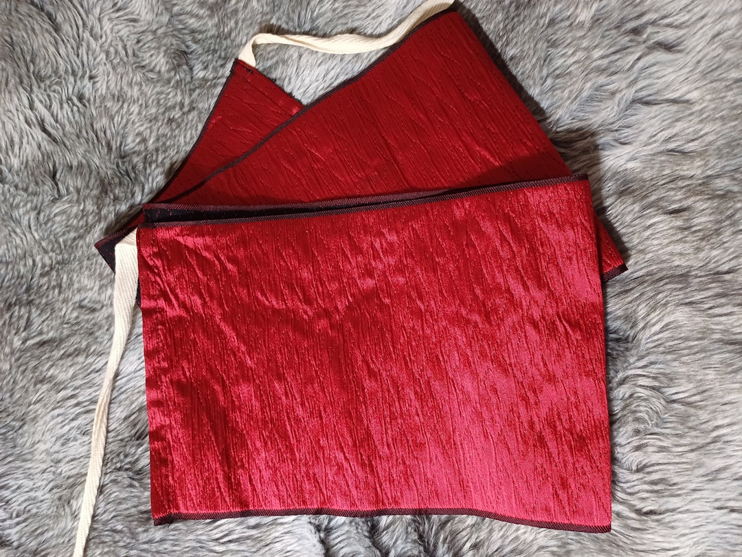 Reversible Japanese Obi Belt: Red Sashiko Style, Vintage Kimono Fabric ...