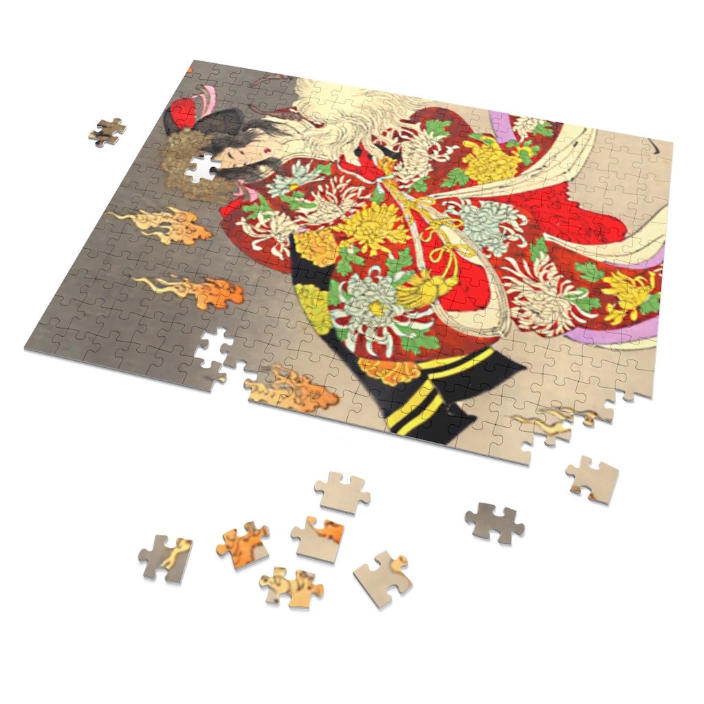 Japanese Vintage Style 252 Piece Jigsaw Puzzle Fox Fire | Etsy