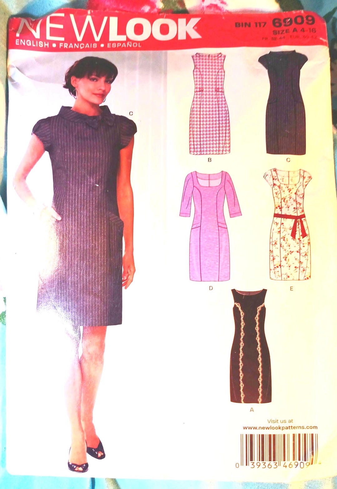 Vintage 2009 Fitted Office Dress Vintage Sewing Pattern - New Look 6909 ...