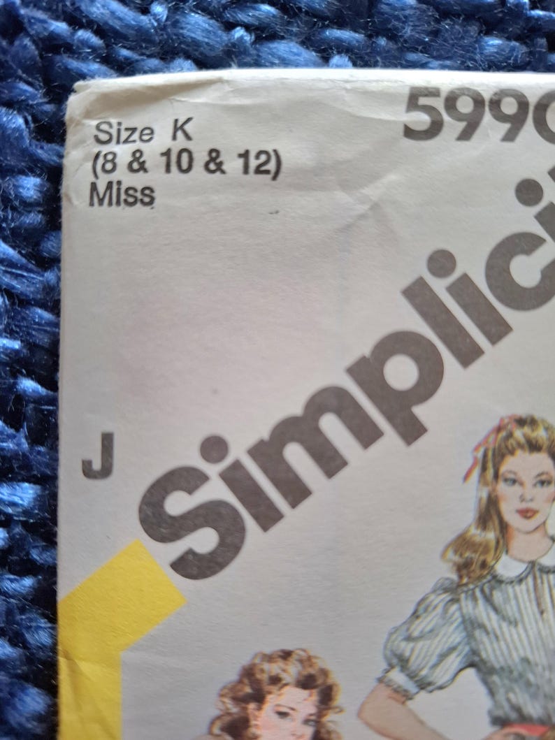 Vintage 1983 Simplicity Dress Pattern 5990 - Misses' Puff Sleeve Prarie ...