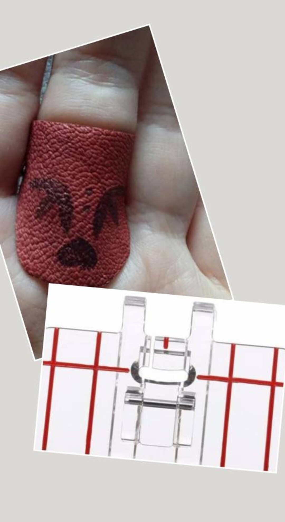 See-through Sewing Machine Foot + Soft Leather Thimble Set! Reclaimed ...