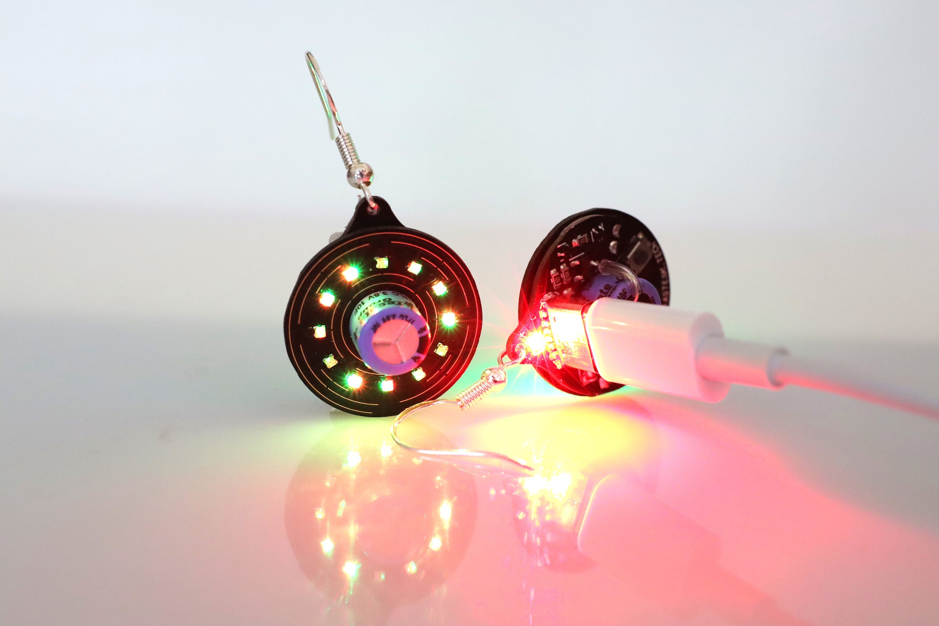 Rechargeable Red and Green LED Earrings: Wearable Tech for Burning Man ...
