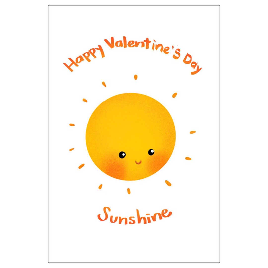 Illustrated Postcard 4"x 6"- My Sunshine Valentine's Day Postcard - Etsy