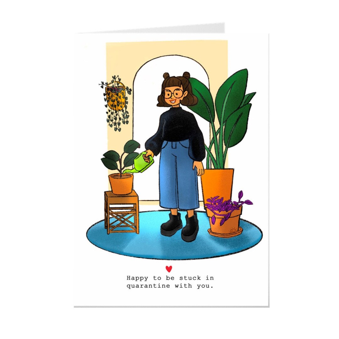 Happy to Be in Quarantine With You! Cute Greeting Card for Your ...