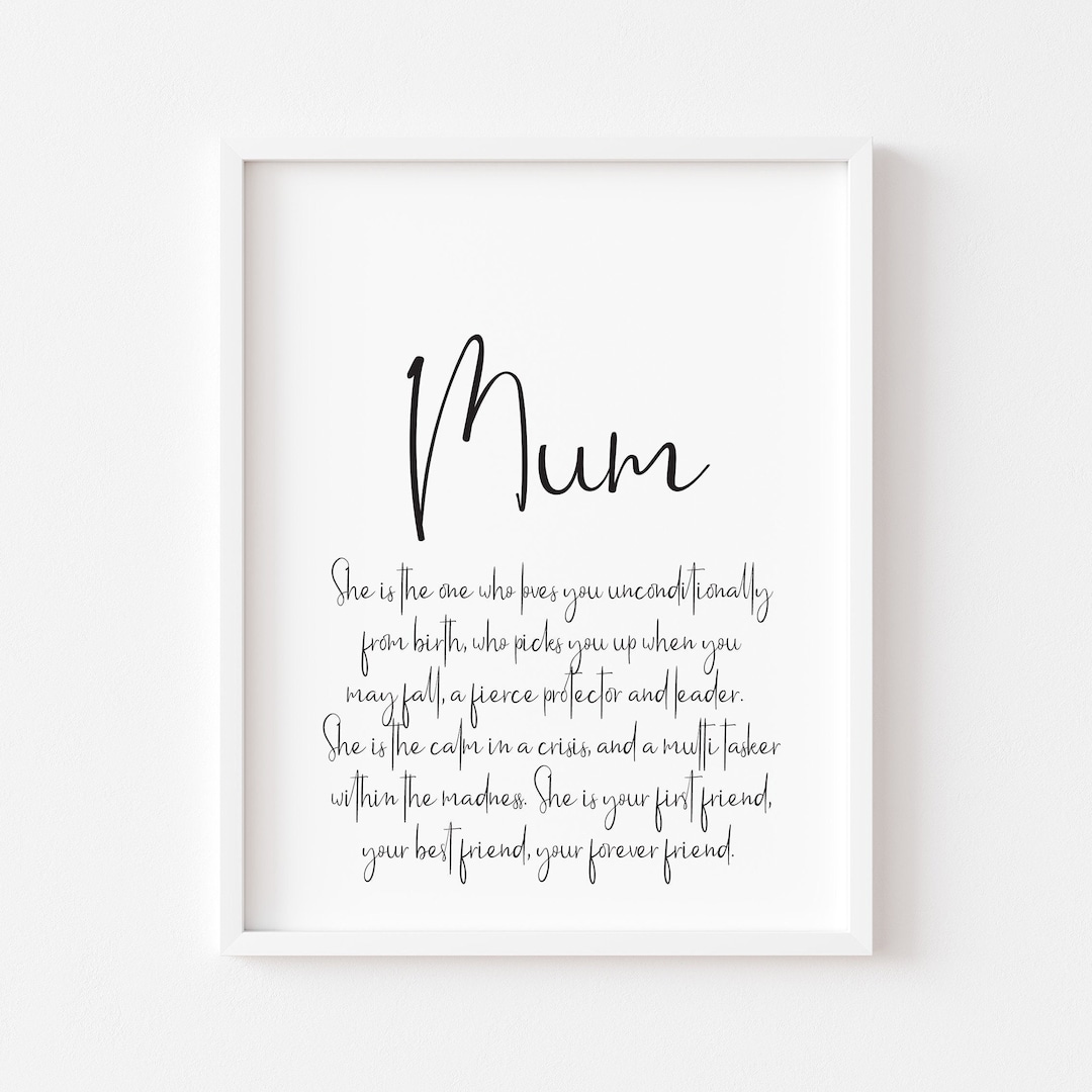 Mum Definition Print, Mum, Mummy, Muma Definition Description Mothers ...