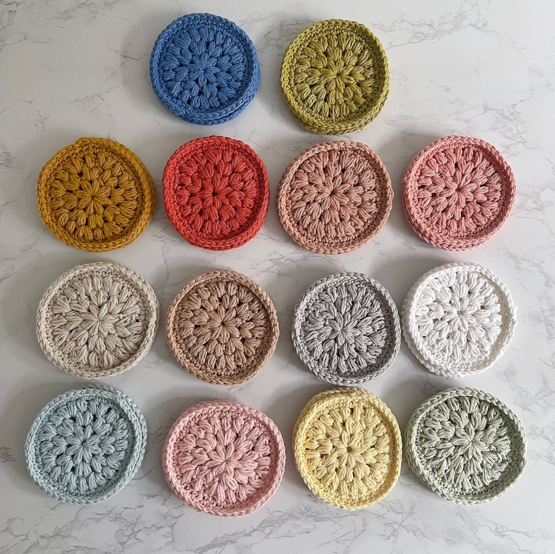 Set of 2 Handmade Crochet Coasters, Range of Colours Availablecrochet ...