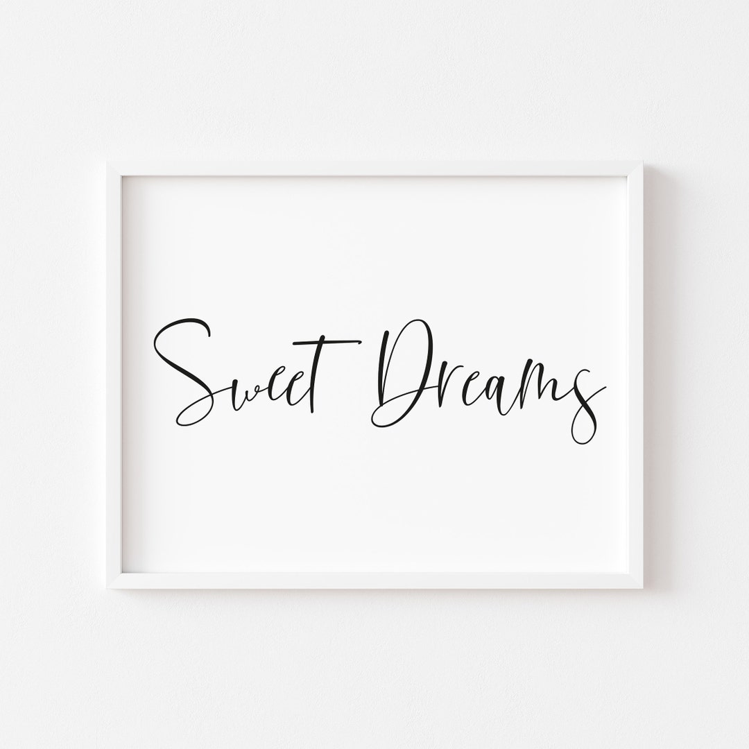 Sweet Dreams Script Print Bedroom Wall Art (unframed) - Etsy