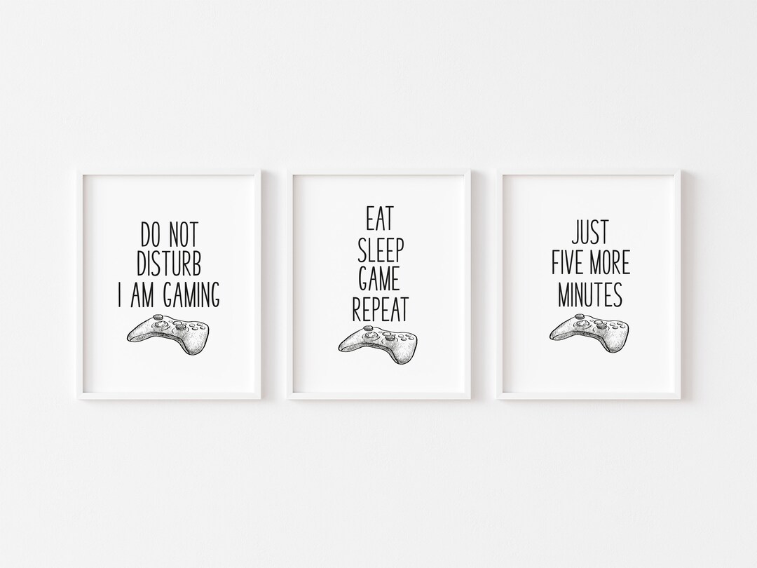 Triple Set of XBOX Gaming Quote Phrase Unframed Printsgaming ...