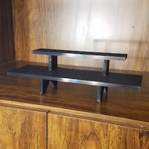 12-inch 2-tier Black Riser Display Stand Shelf for Small Items and ...