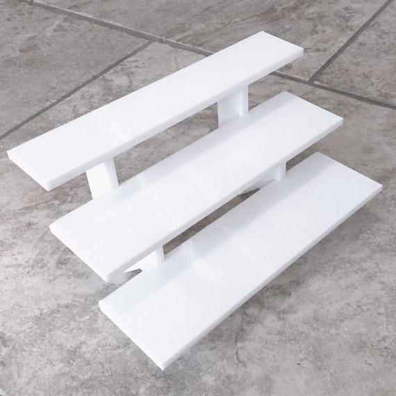10 inch 3 tier White Small Item and Figurine Display Shelf Stand Stands Can Be Butted up Against Each Other to Make Bigger Displays Etsy