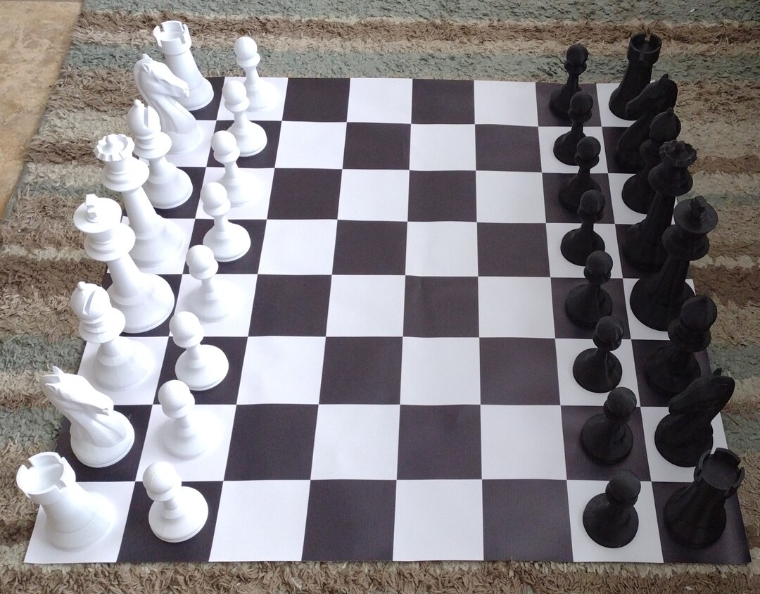 Giant 8 Inch High Staunton Chess Set Kings Are 8-1/2" High - Etsy