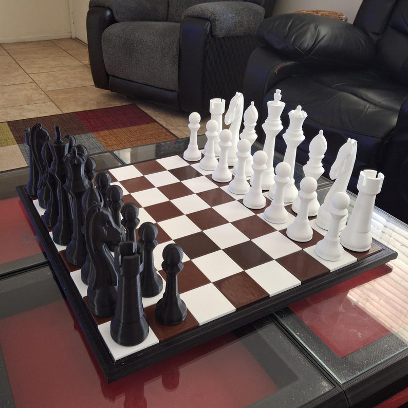 Tall Weighted Chess Set: With 7.6" Kings, Optional 18x18 Board - Etsy