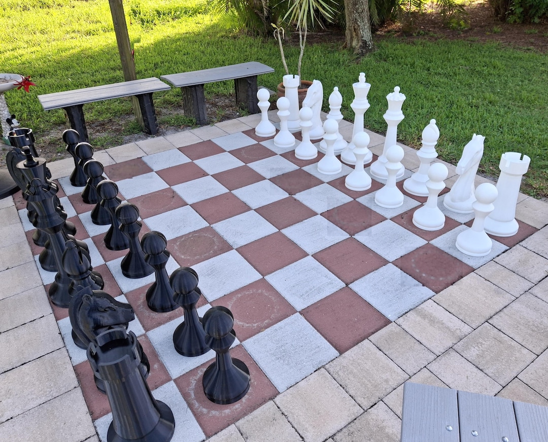 Giant Outdoor Chess Set: With 25-inch Kings, Lightweight & Hollow S9 - Etsy