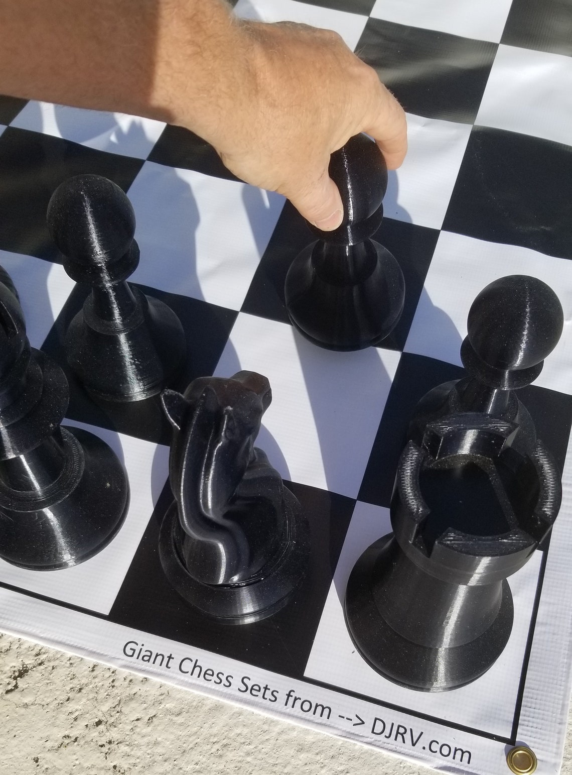 Giant 16 Chess Set With Roll up Chess Mat Kings Are - Etsy