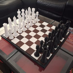 Tall 7-inch High Chess Set 7.6" Kings Felt and Weighted Bottoms, an ...