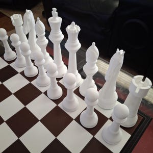 Tall 7-inch High Chess Set 7.6" Kings Felt and Weighted Bottoms, an ...