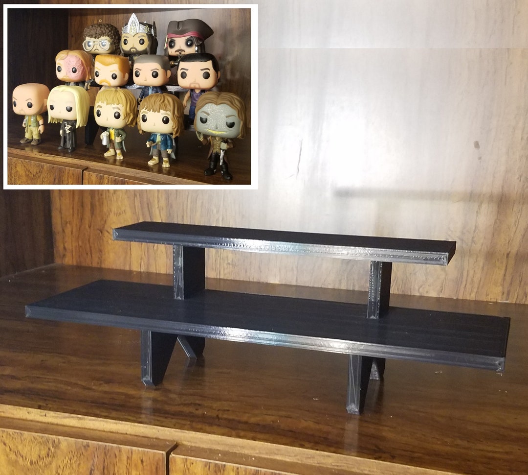 12-inch 2-tier Black Riser Display Stand Shelf for Small Items and ...